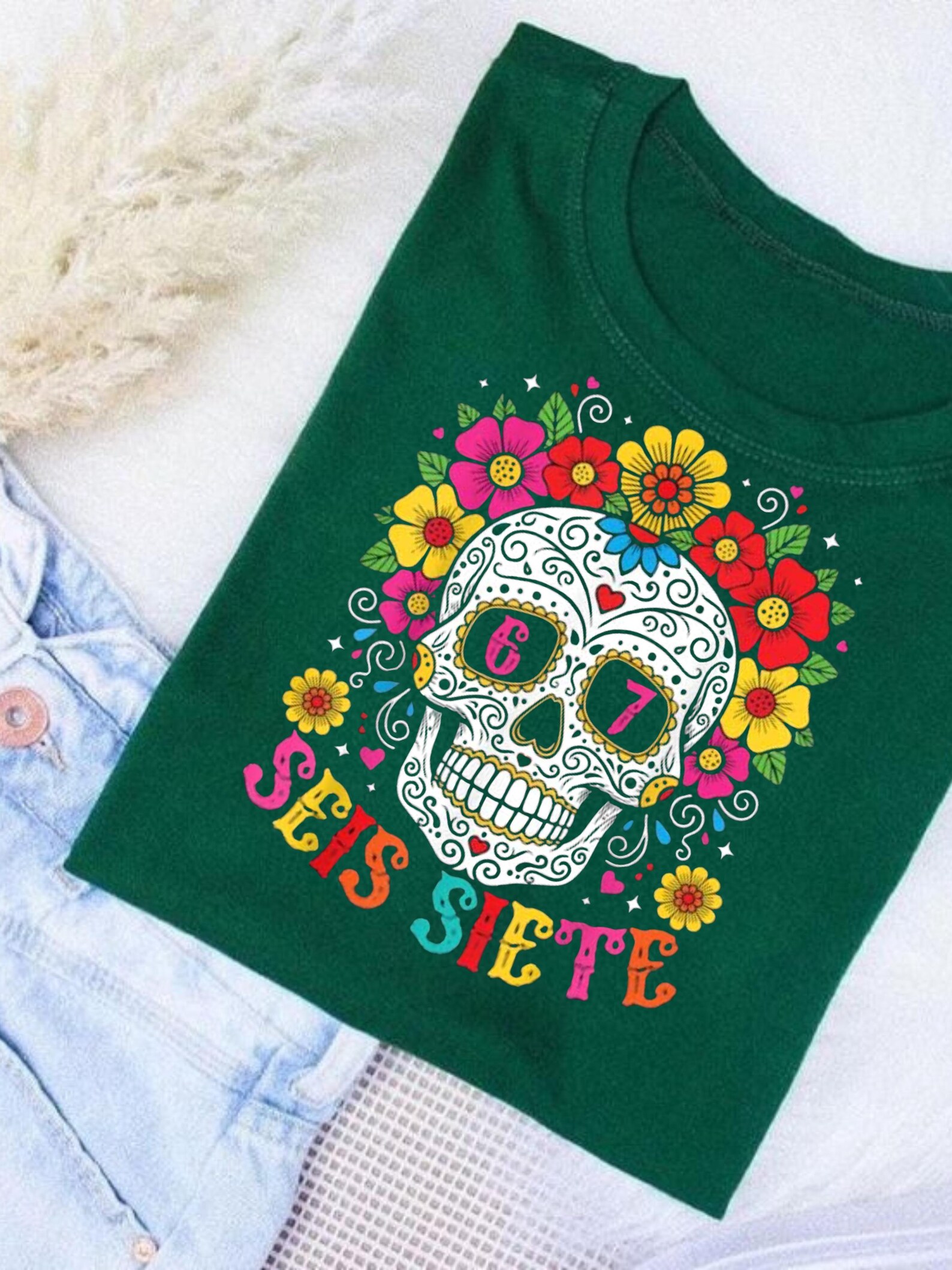 Funny Sugar Skull PNG: Seis Siete Meme, Dia De Los Muertos (digital ...