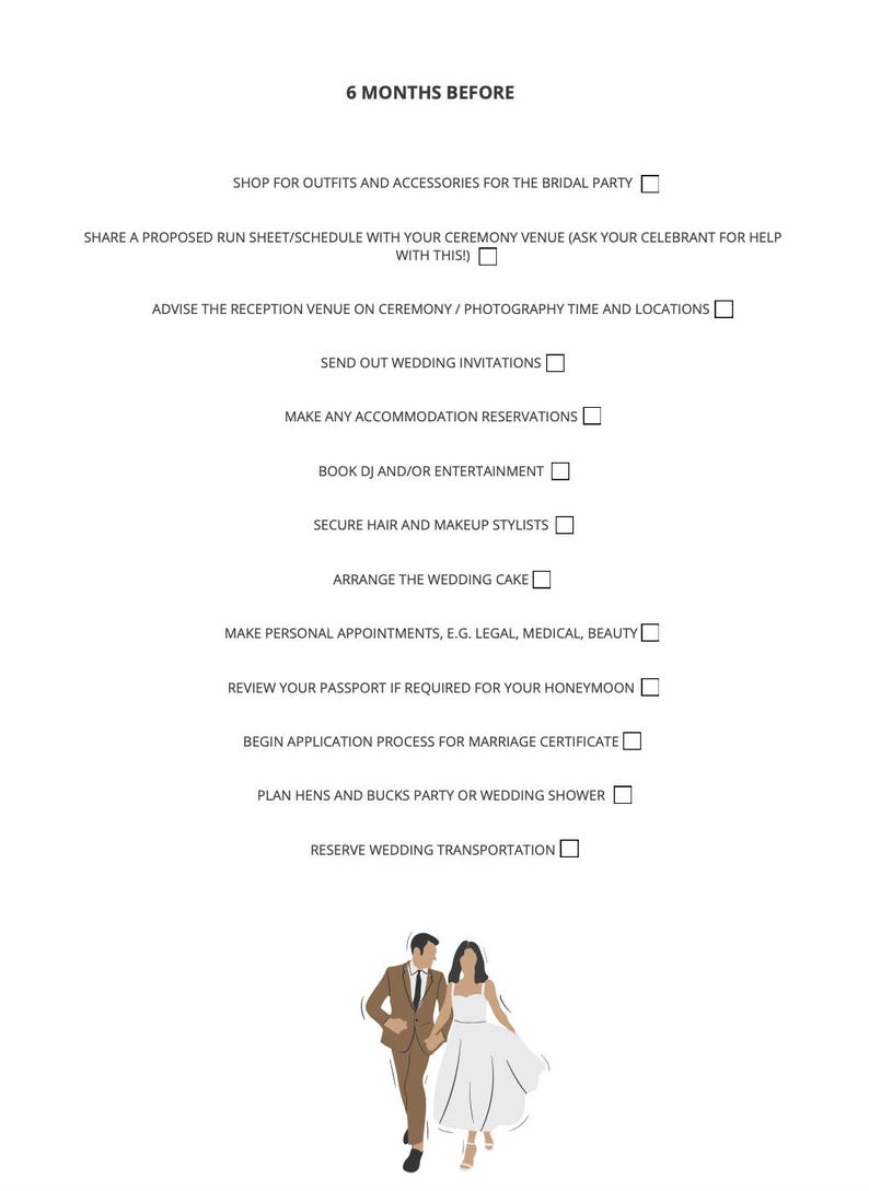 Wedding Planning Checklist: Step-by-step Guide (printable PDF Download ...