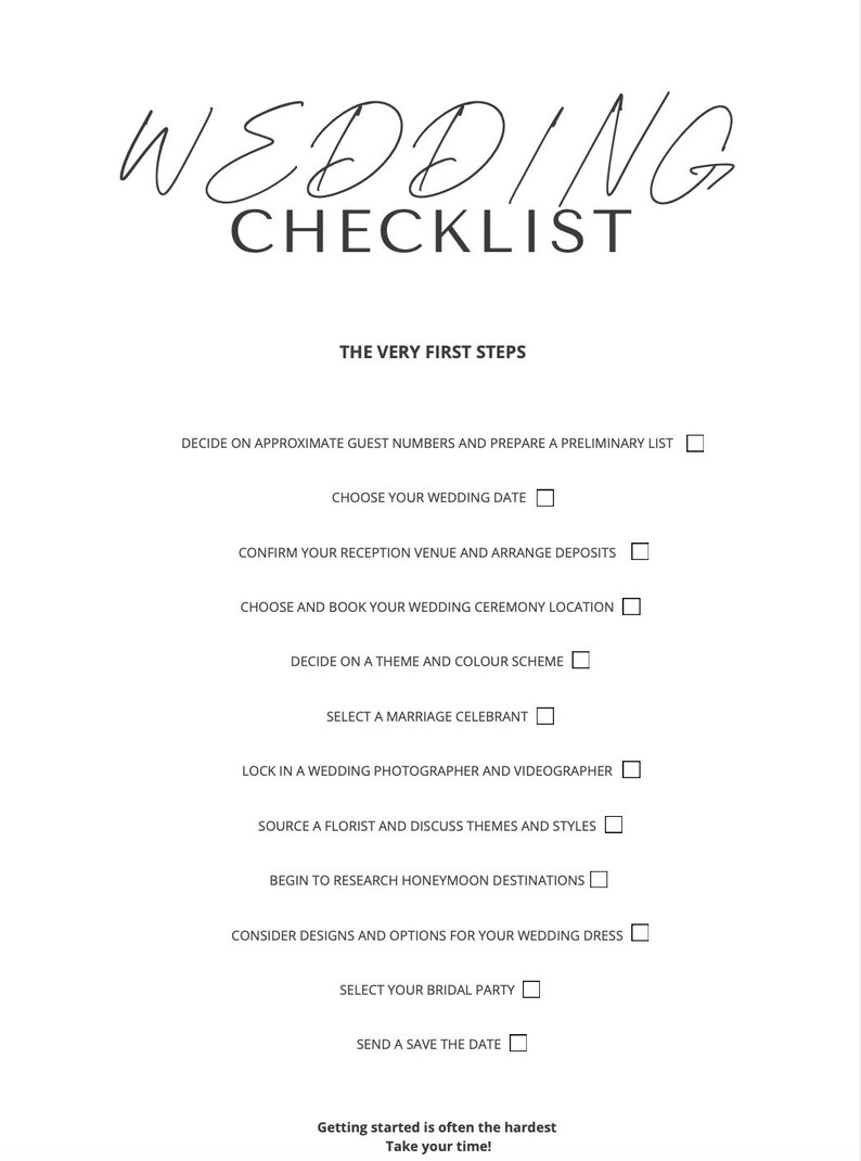 Wedding Planning Checklist: Step-by-step Guide (printable PDF Download ...