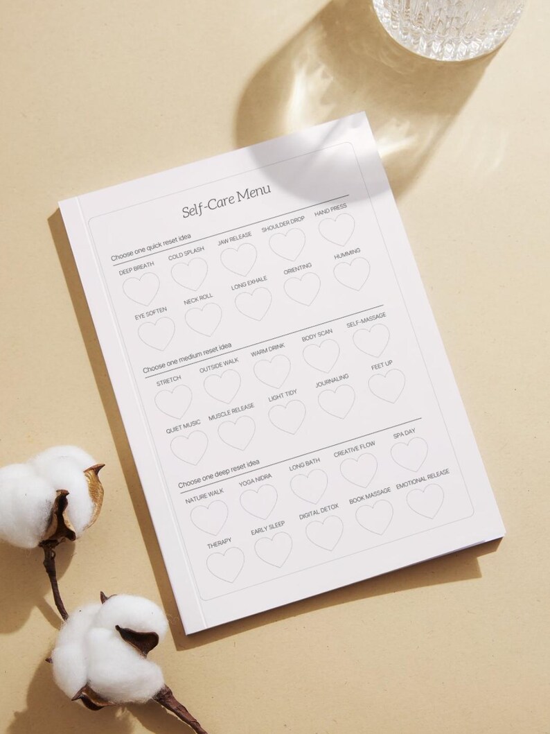 Self-care Menu Printable | Mental Health Wellness Poster | Stress ...