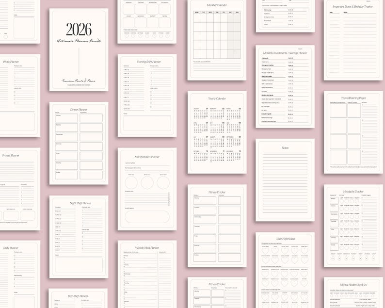 2026 Life Planner Bundle | Printable Organizer (PDF, Canva, Goodnotes ...
