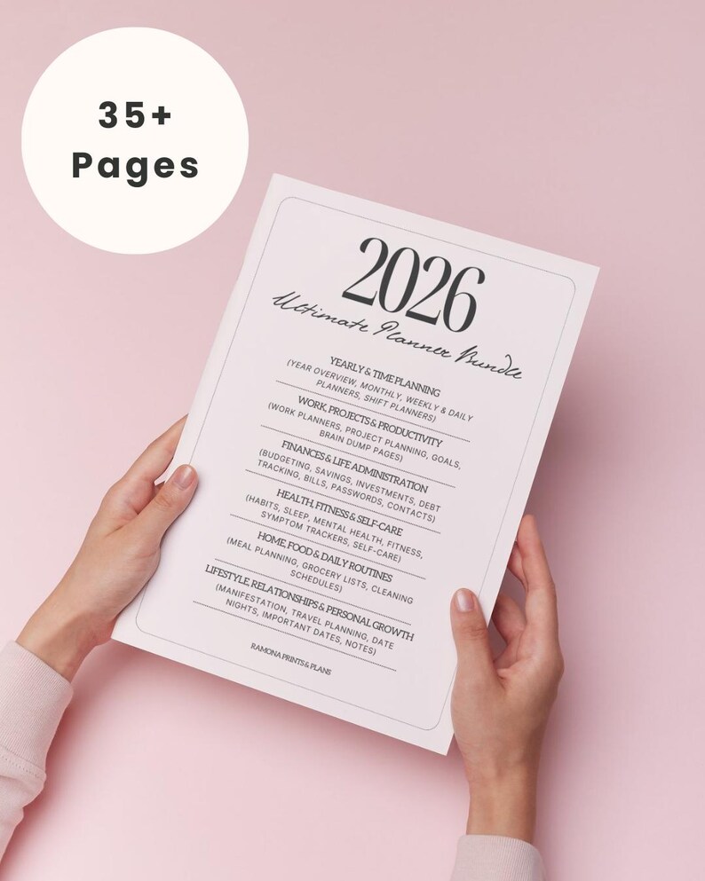 2026 Life Planner Bundle | Printable Organizer (PDF, Canva, Goodnotes ...