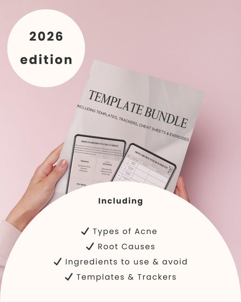 Aesthetic Editable Canva Skincare Routine Templates Bundle: Acne ...