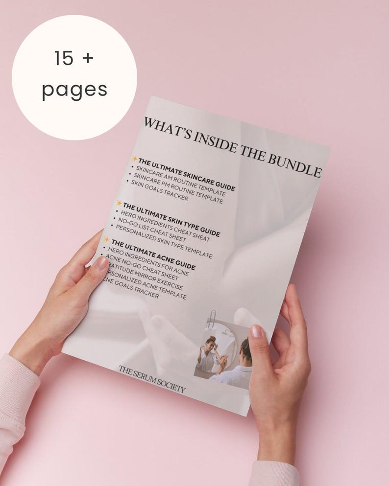 Aesthetic Editable Canva Skincare Routine Templates Bundle: Acne ...