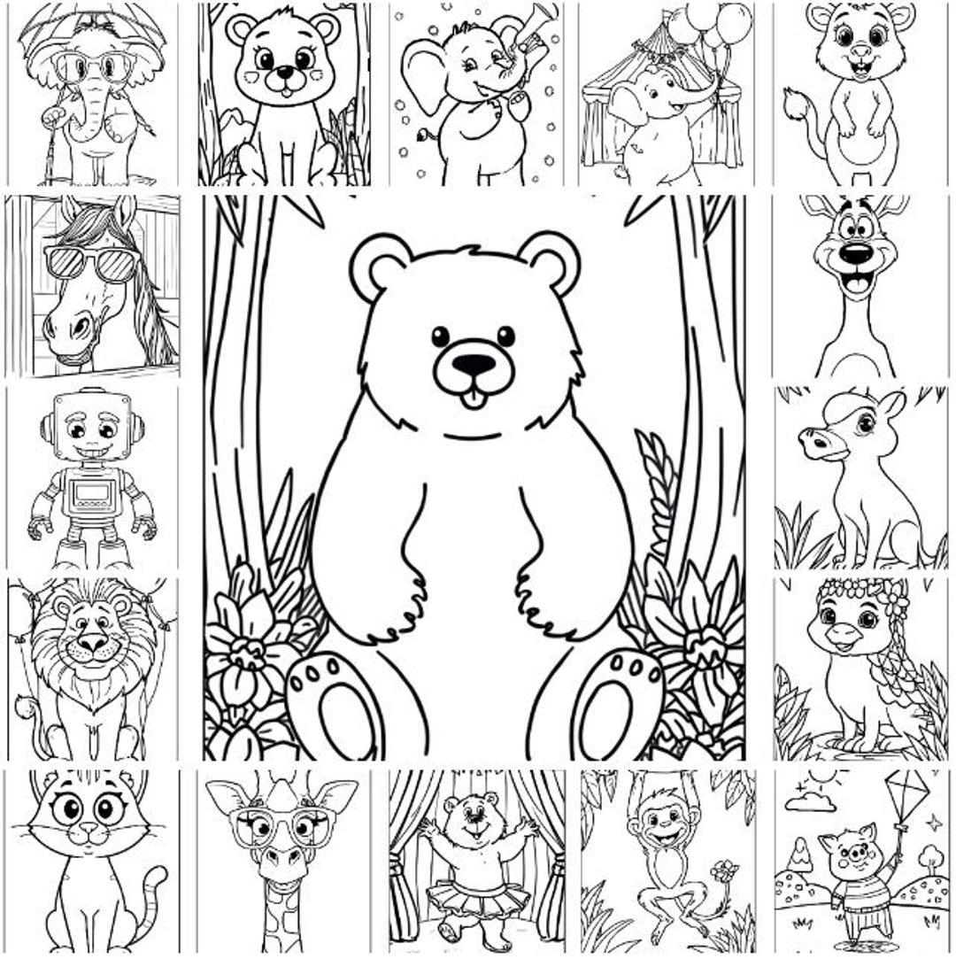 Silly Animal Coloring Pages for Kids Funny Joke Themed 18 Pages - Etsy ...