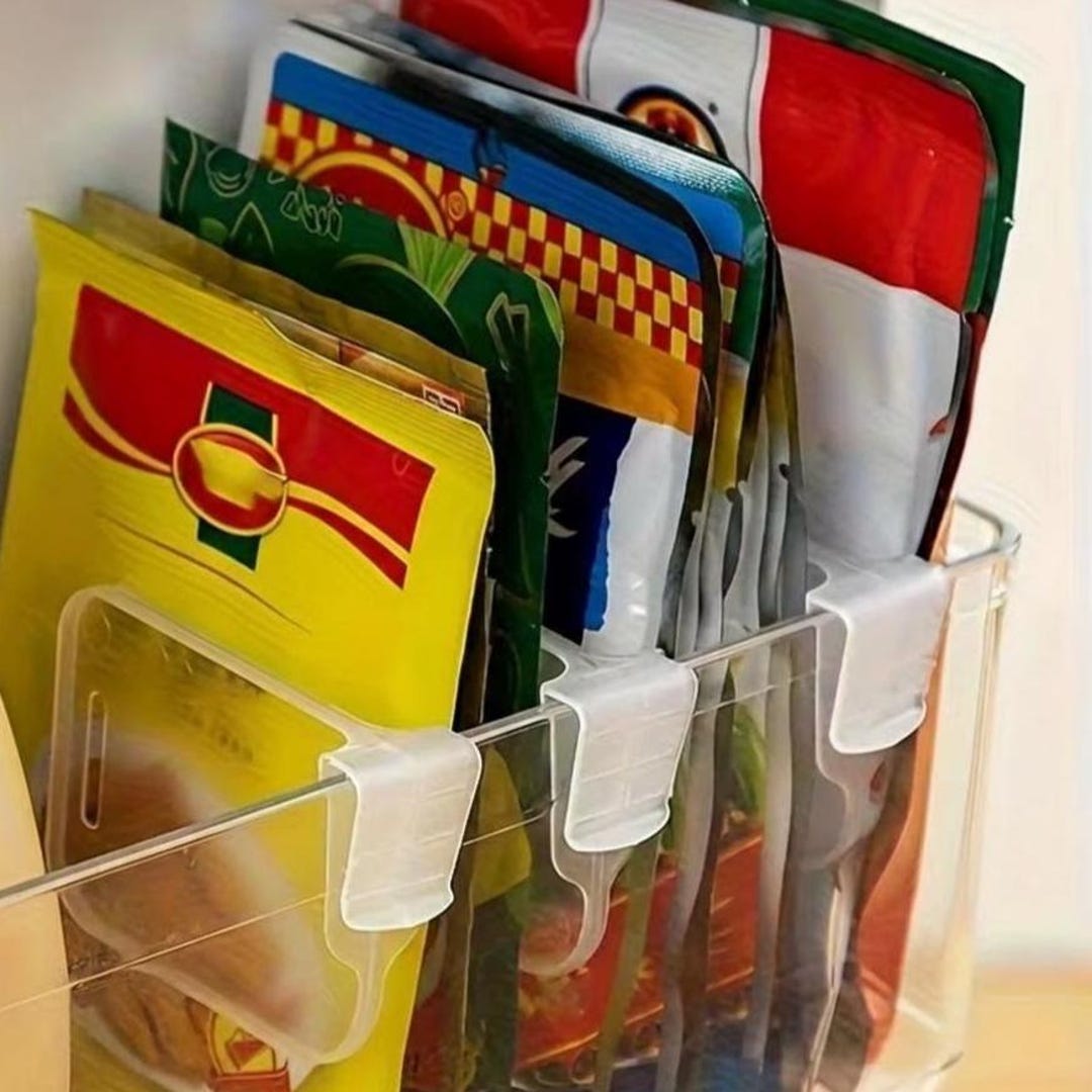 Refrigerator Divider Clips (8 Pcs) – Adjustable Clear Fridge Organizer ...