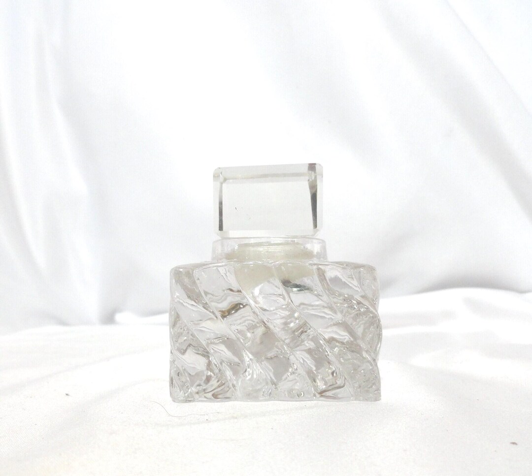 Antique Square Glass Inkwell With Swirl Design & Stopper - Etsy