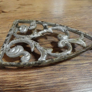 Antique Cast Iron Clothes Iron Rest Trivet Footed Silver & Rusty ...