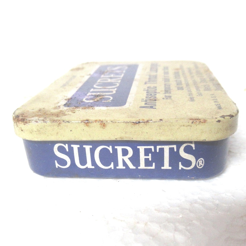 Vintage Sucrets Tin, Gray & Blue Antiseptic Throat Lozenges, 1950s ...