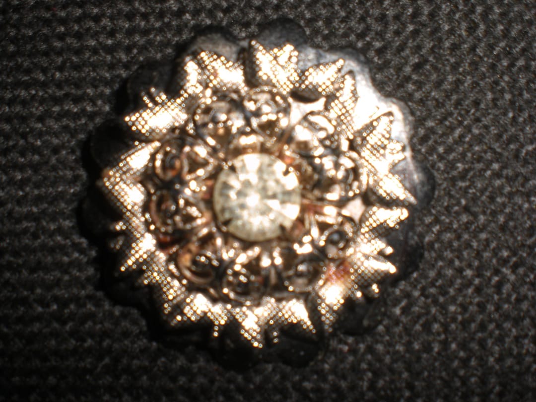 Vintage Silver Tone Scarf Clip With Rhinestone, Filigree Center, 1960s ...