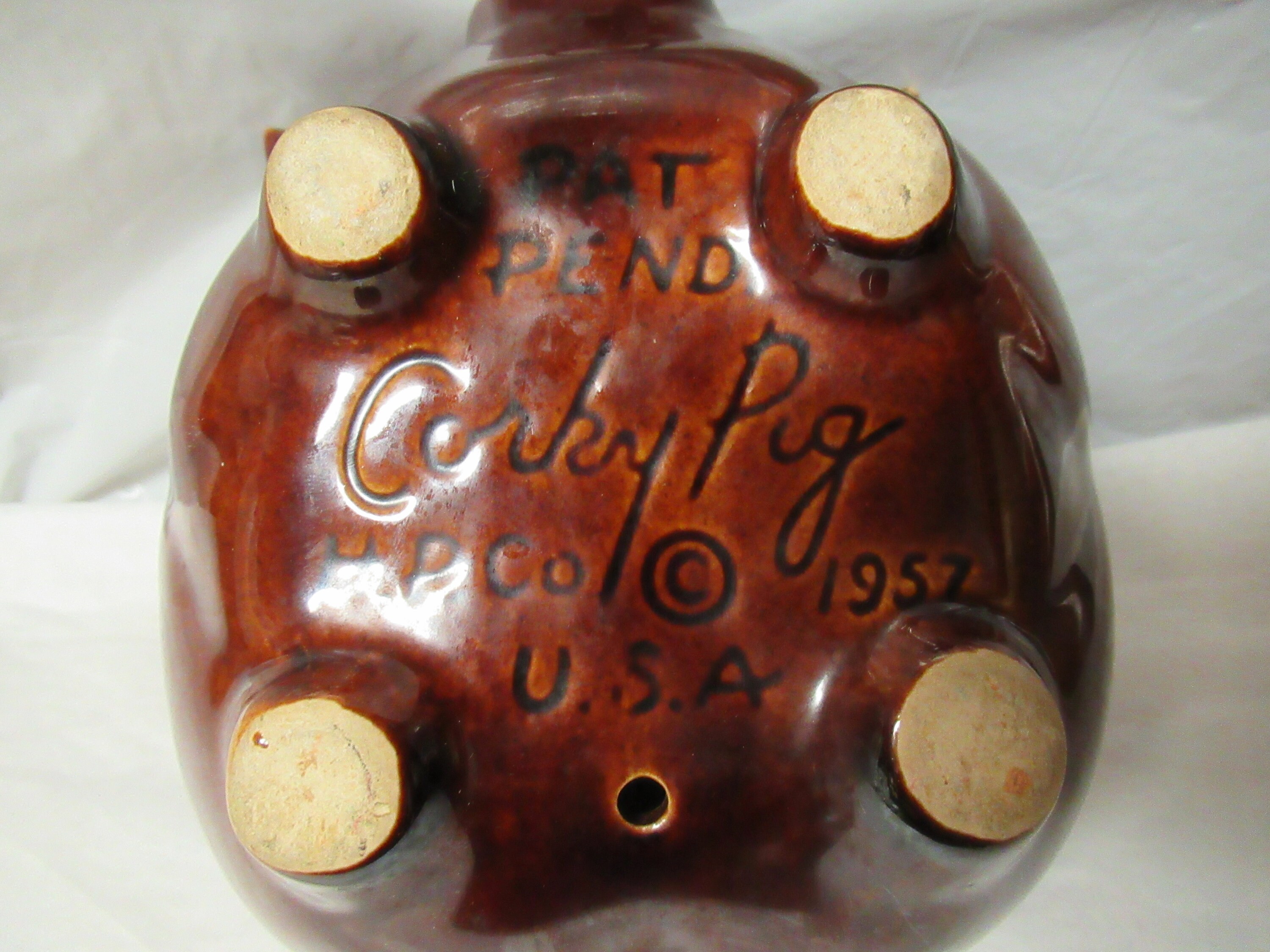 Vintage 1950s Hull Pottery Corky Pig Brown Drip | Etsy