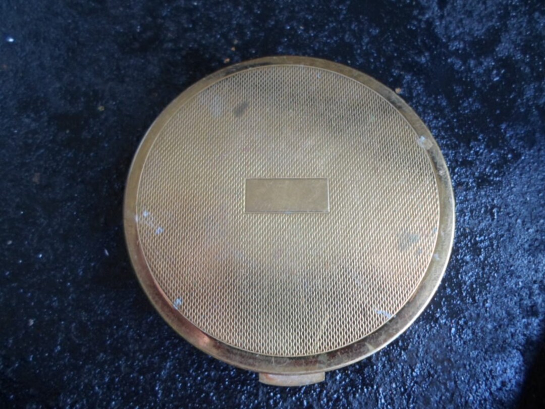 Vintage Face Powder Compact Gold Tone Round Plain for Repurposing ...