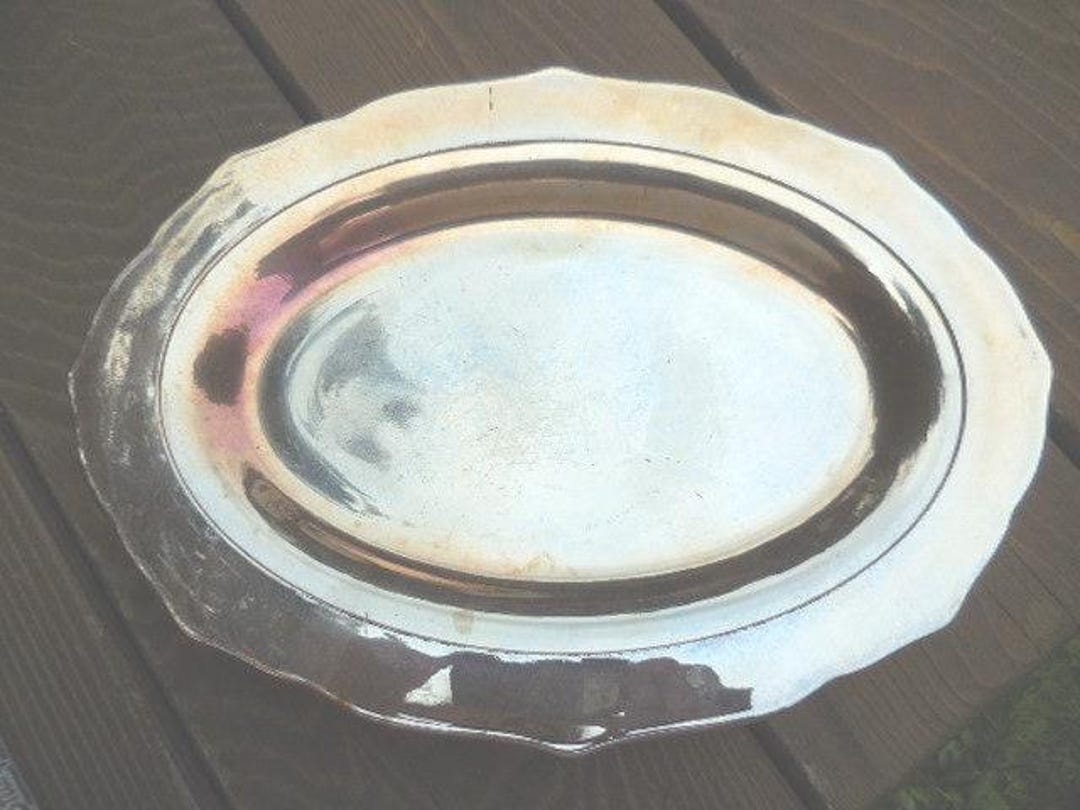 Vintage Orange Depression Glass Platter, Marigold Normandie Pattern ...