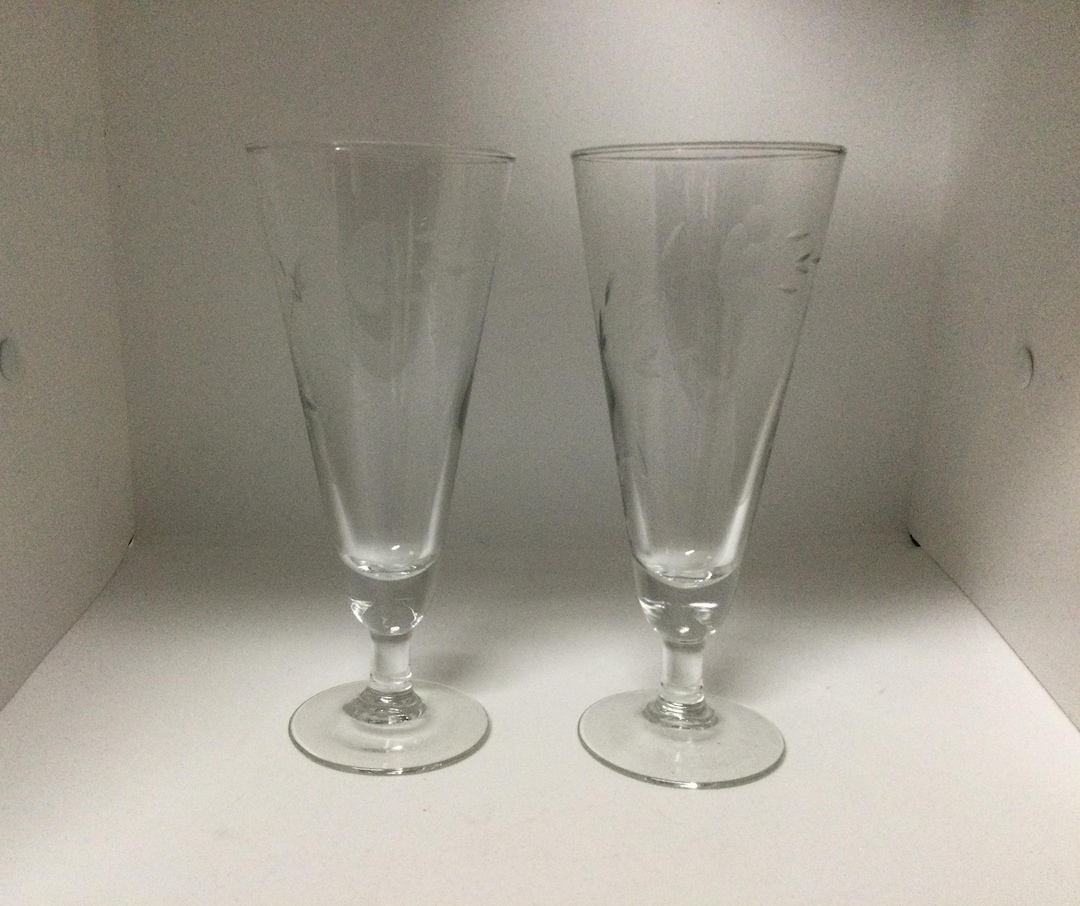 Vintage Princess House Pilsner Glasses Crystal Set Beer Set of 2 Pair ...