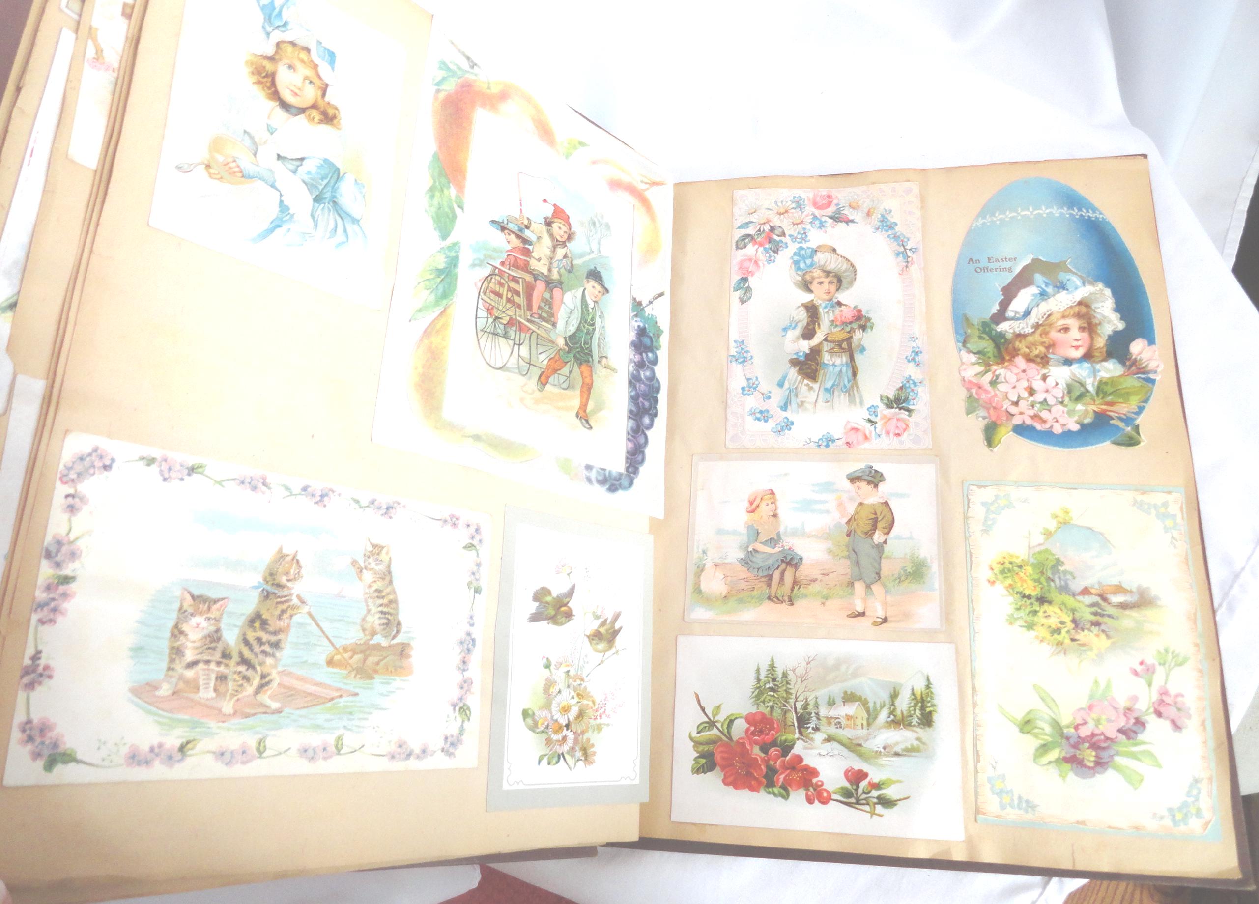 Antique Scrapbook With Gold Lettering, Scrap Book, 1800s-1900s, Full ...