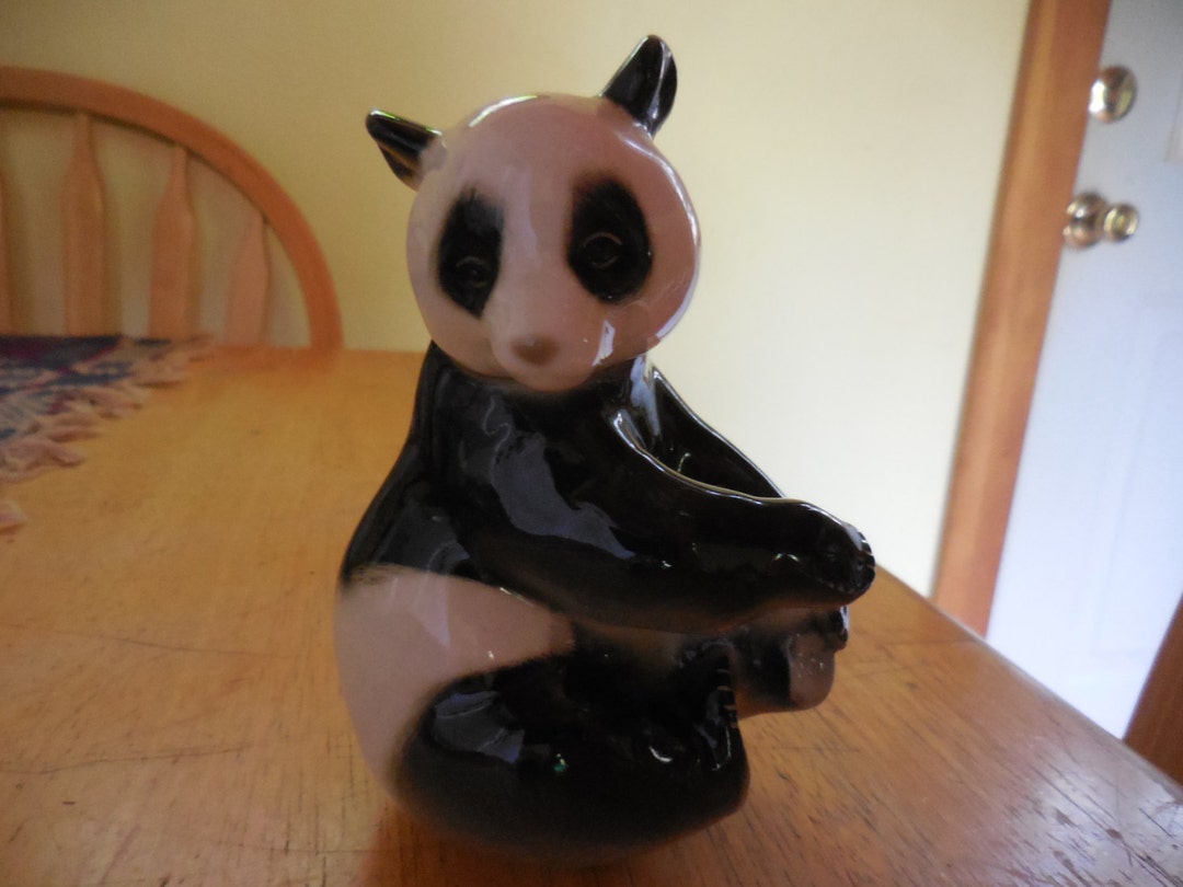 Vintage Black & White Ceramic Panda Bear LFZ USSR Made Lomonosov ...