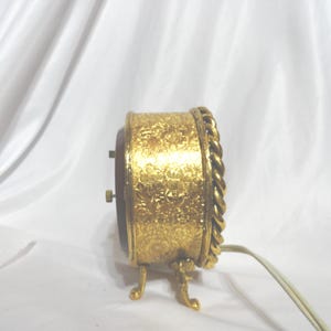 Vintage Stylebuilt Electric Alarm Clock Gold Tone Small Round Home ...