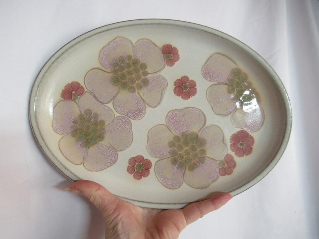 Vintage Denby Gypsy Pattern Platter Oval Small Light Purple Large ...