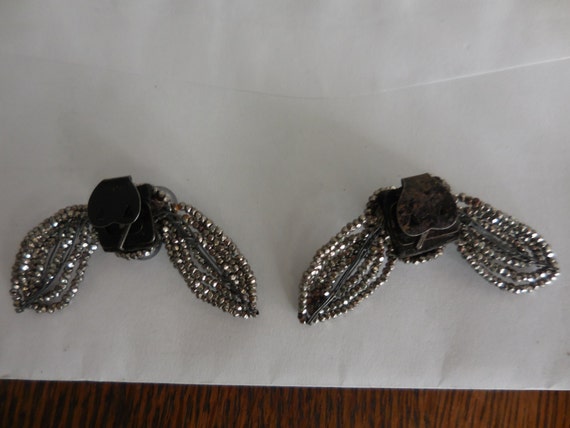 Vintage Women's Steel Beaded Shoe Clips Art Deco Set … - Gem