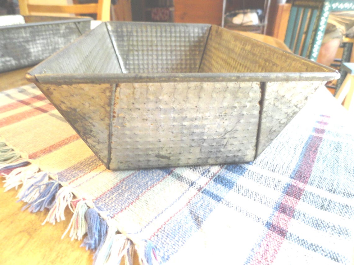 Vintage Ovenex Bread Loaf Pan With Waffle Pattern, Folded Sides, #604 ...
