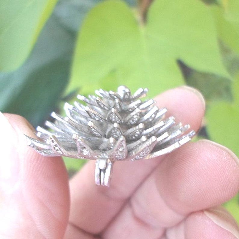 Vintage Sterling Silver Flower Brooch, Van Lou, Filigree, Ornate ...