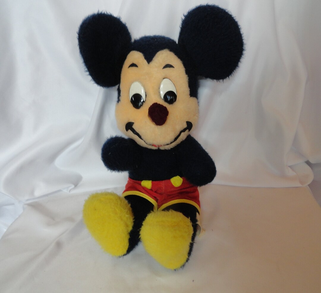 Vintage Mickey Mouse Plushy Stuffed Animal Black Yellow Red California ...