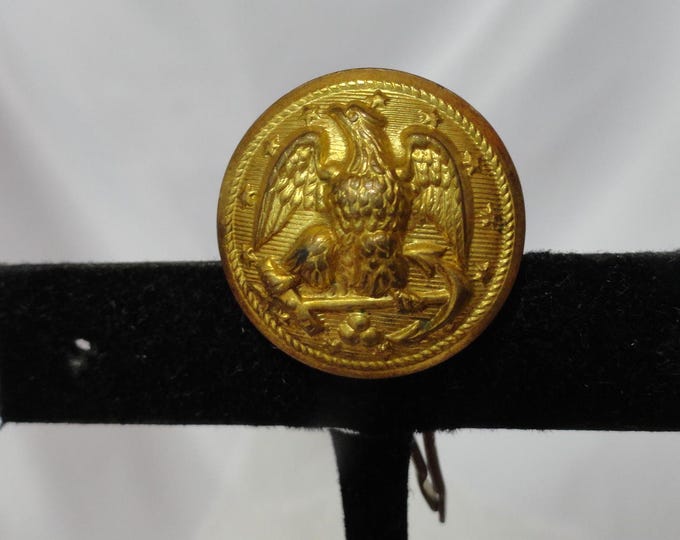 Vintage Brass U.S. Navy Button Eagle & Anchor Metal Embossed Military ...