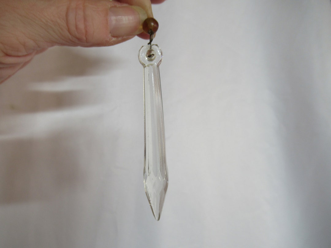 Vintage Chandelier or Lamp Crystals Set of 8 Topaz Colored Plastic Bead ...