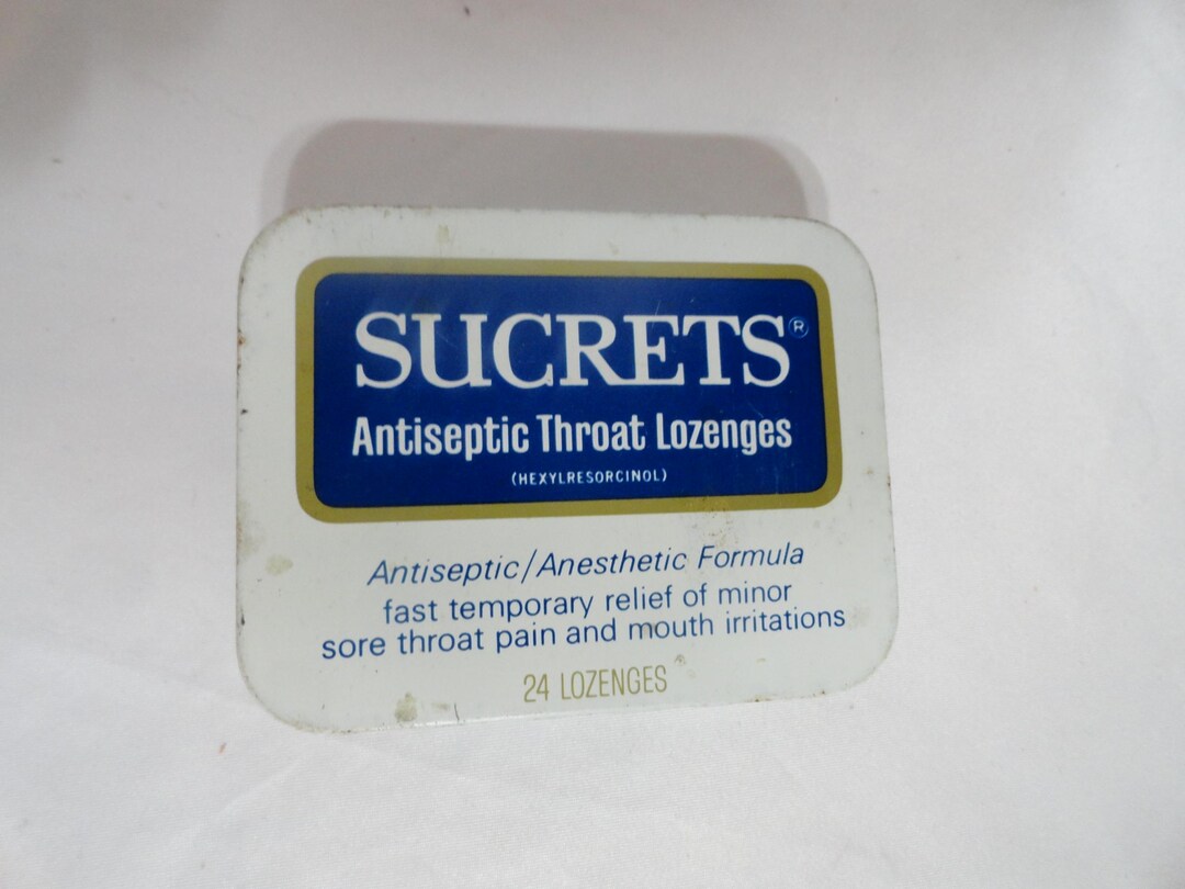 Vintage Sucrets Metal Hinged Tin Antiseptic Throat Lozenges Quinton ...