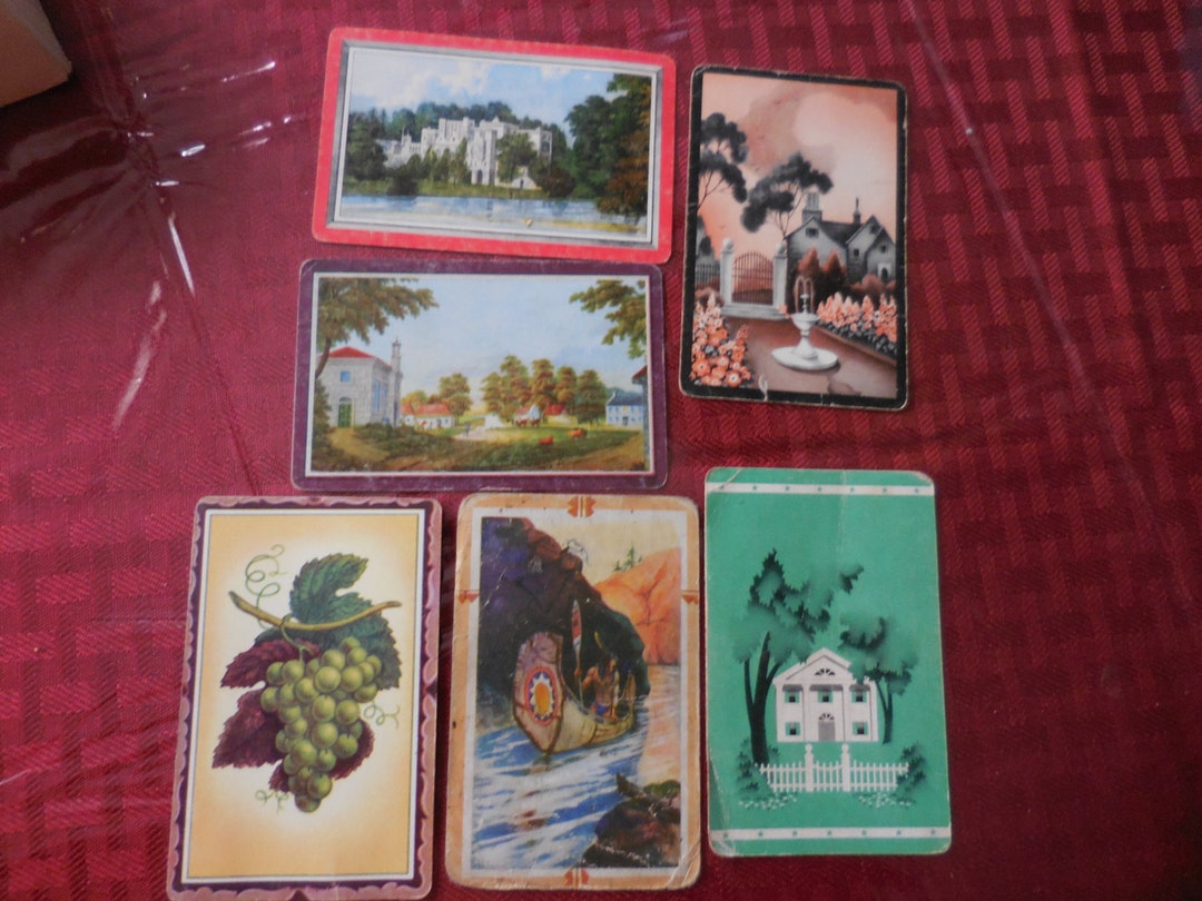 Vintage Set of 6 Playing or Trading Cards Different Scenes 1920s to ...