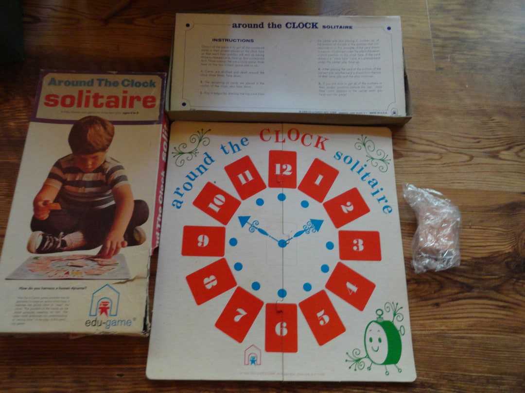 Vintage Around the Clock Solitaire Game Ages 5 to 9 Learning Retro ...