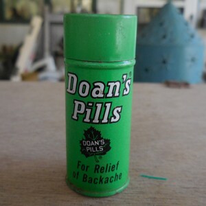 Vintage Doan's Pills Lime Green Tin Container for Relief of Backache ...