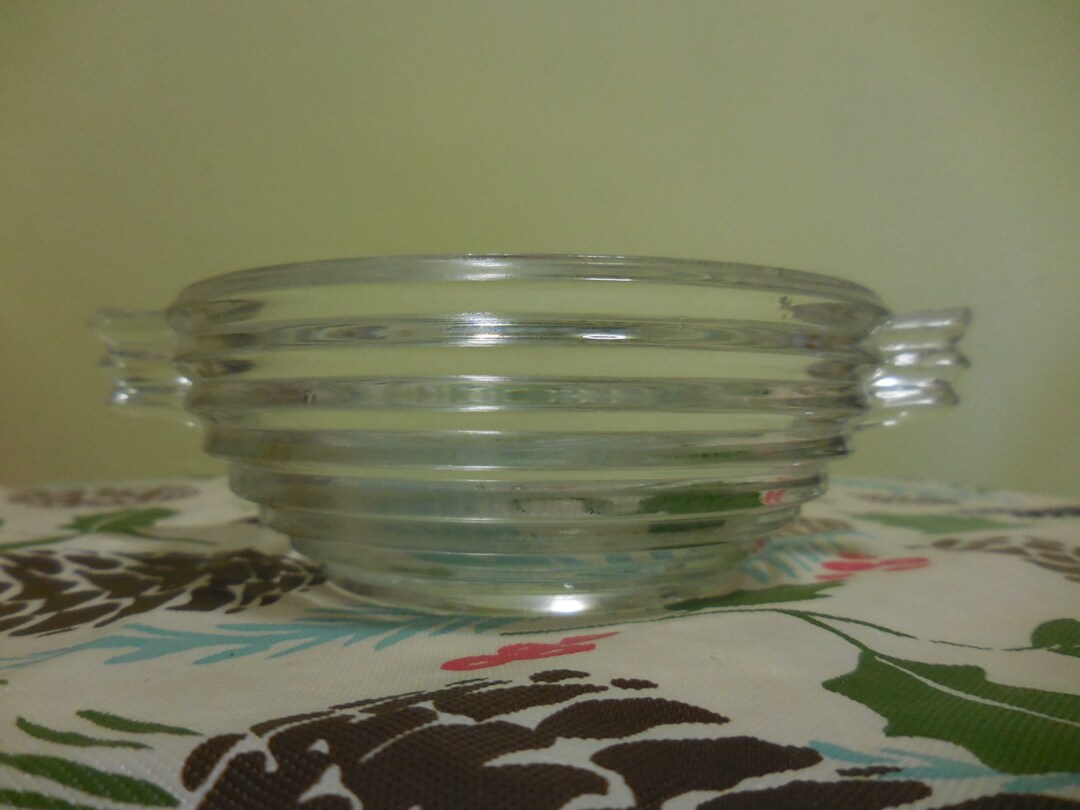 Vintage 1920s to 1940s Clear Lined Dish Art Deco Small Bowl - Etsy