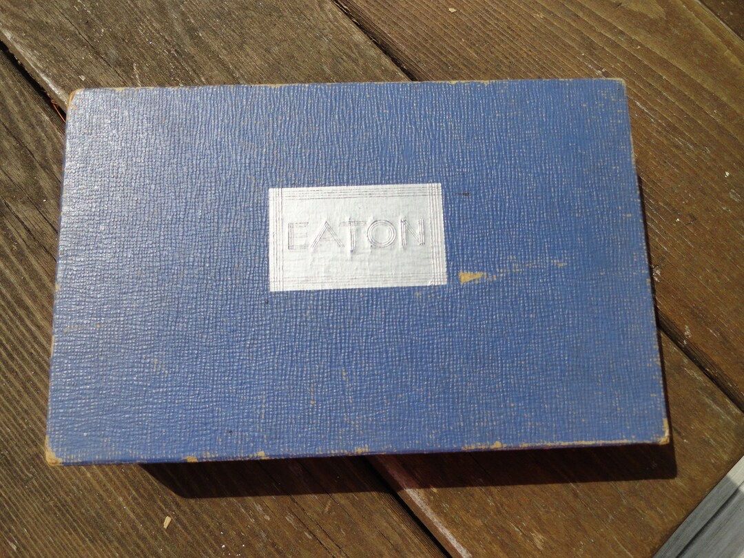 Vintage 1920s to 1950s Blue Cardboard EATON Box Silver Tone - Etsy