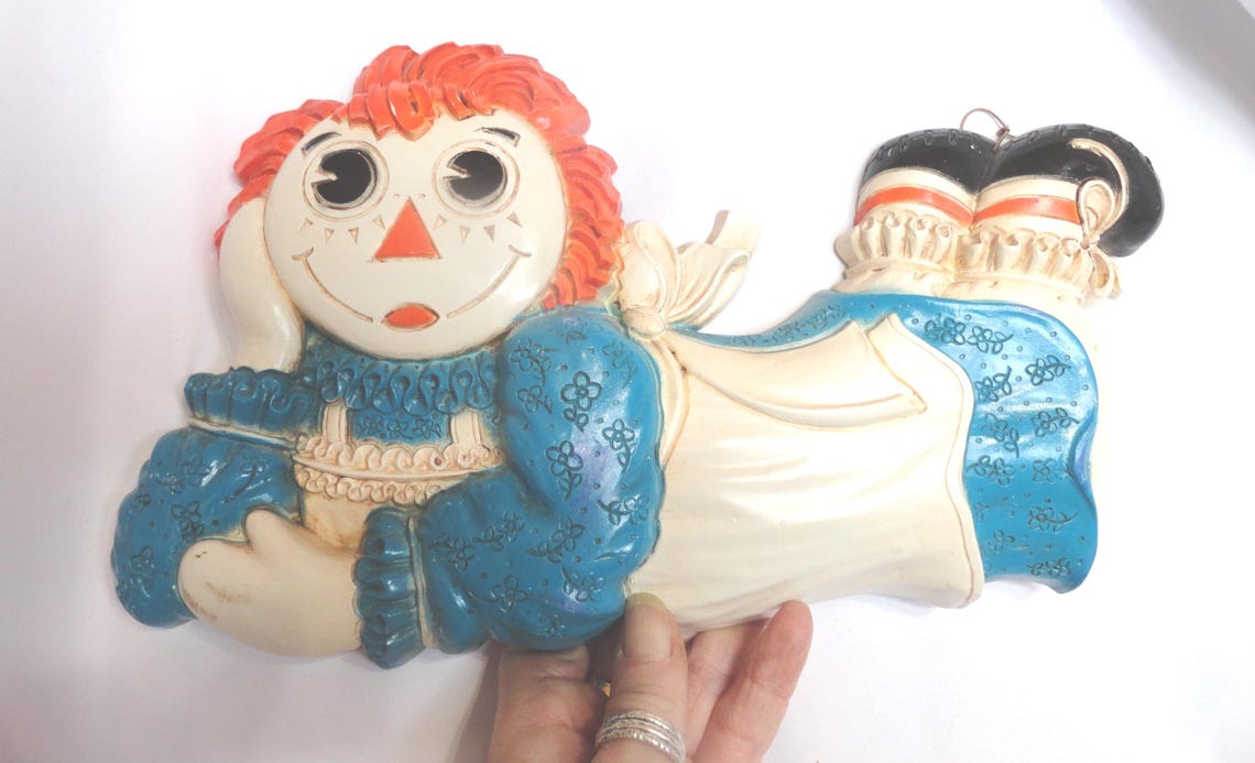 Vintage 1970s Raggedy Ann Syroco Wall Hanging - Etsy