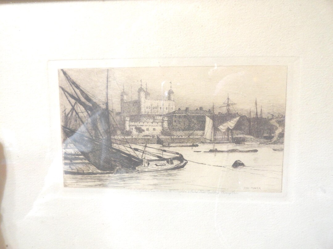 Antique the Tower by Wilfrid Ball Etching Wall Decor, Charing Cross ...