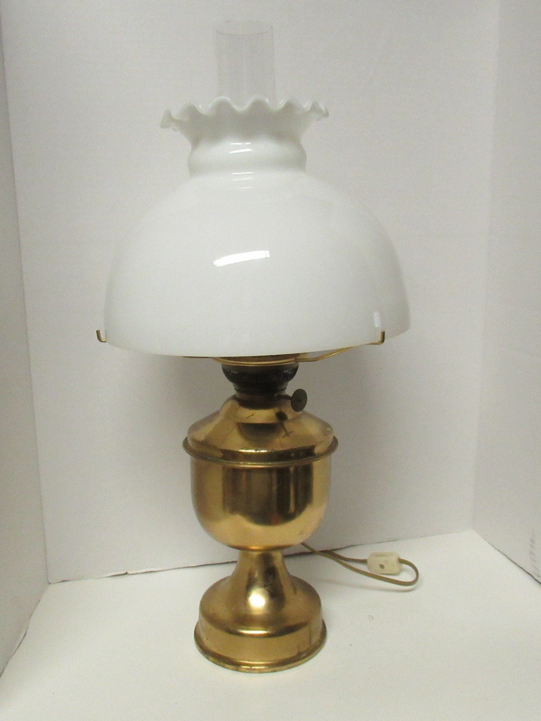 Antique Kosmos-brenner Rayo No. 2 Oil Lamp Converted to Electric Clear ...