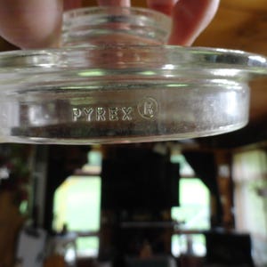 Vintage Pyrex 6 Cup Coffee Pot Teapot Pot Clear Glass Metal Band Retro ...