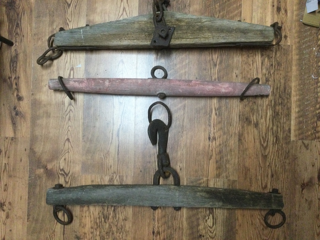 Antique 1890s to 1910s Wood & Iron Horse Whippletree Cattle Whiffletree ...