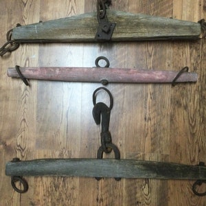 Antique Wood & Iron Horse Whippletree Cattle Whiffletree Oxen Leader or ...