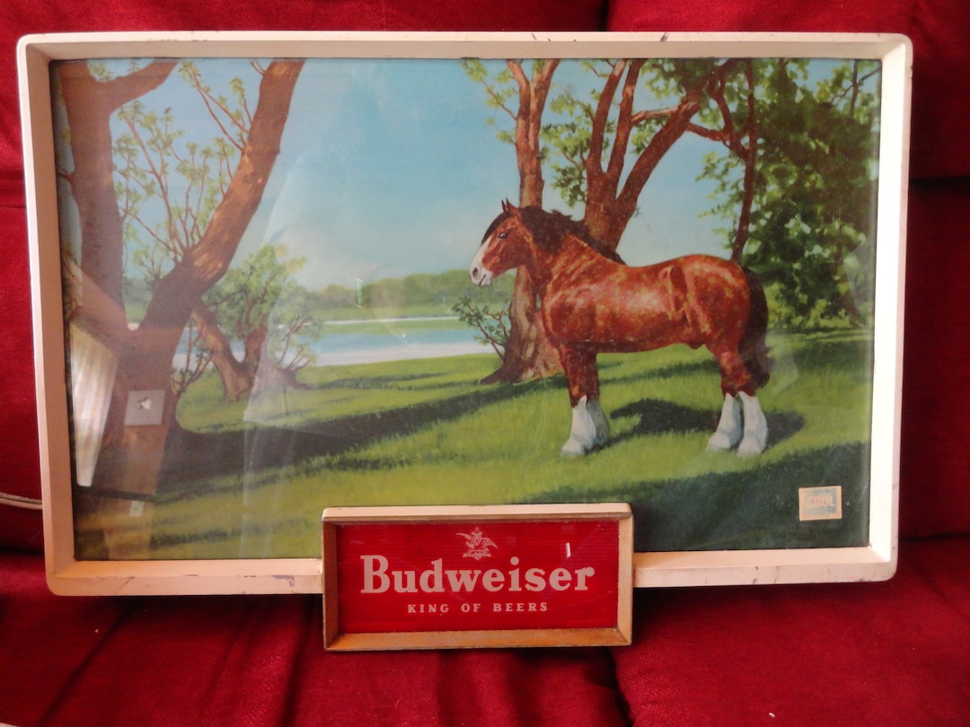Budweiser King of Beers Light Sign Advertising Wall Hanging Metal ...