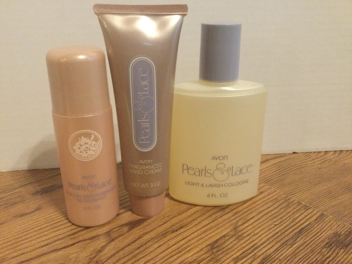 Vintage 1980s Avon 3 Piece Set Pearls and Lace Full/Never Used | Etsy