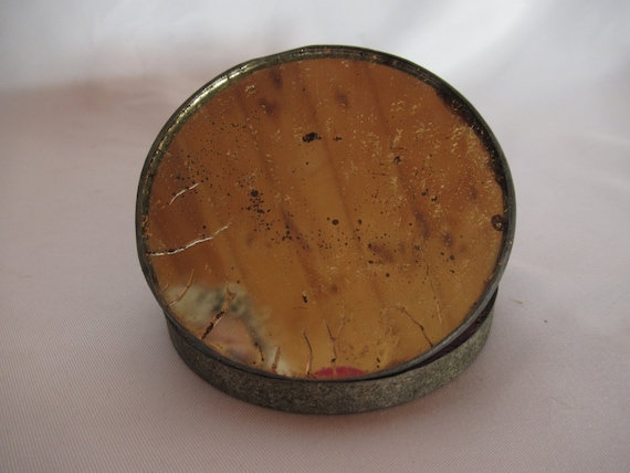 Antique Compact French Mirror Embossed E P Paris Fold… - Gem