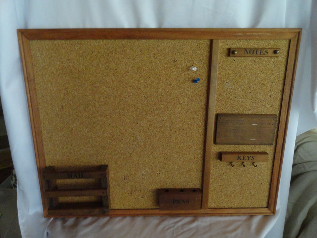 Vintage Large Message Board Corkboard Wall Hanging Over the Desk 1960s ...