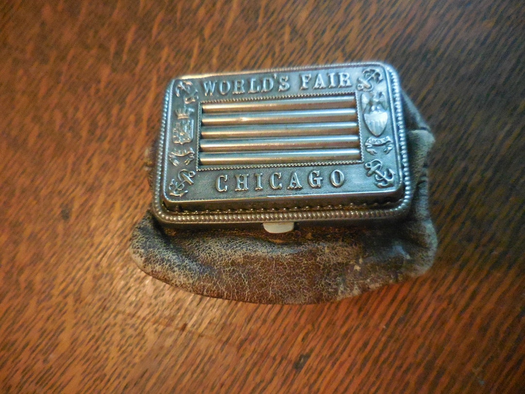 World's Fair Chicago Coin Purse Metal & Leather Small Worn Anchors ...