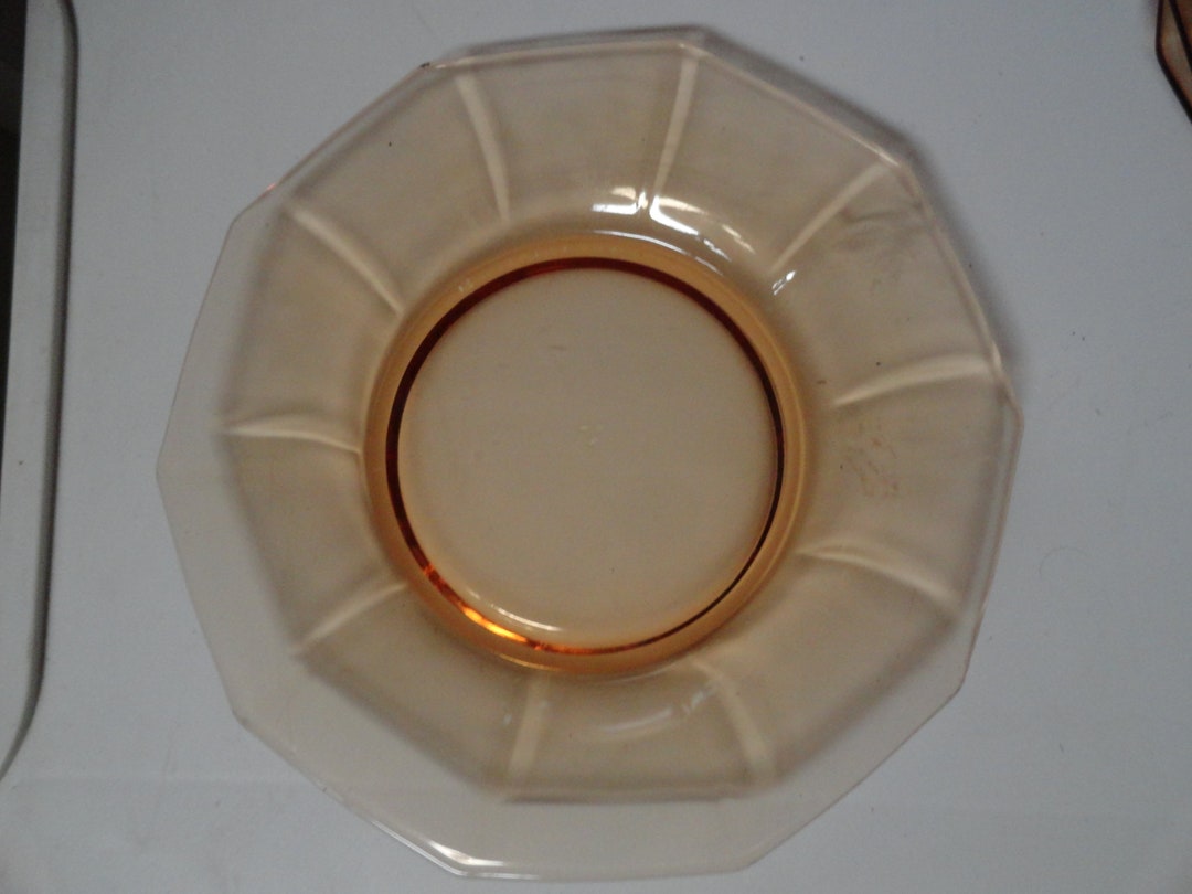 Vintage Cambridge Depression Glass Plate Yellow or Light Brown Luncheon ...