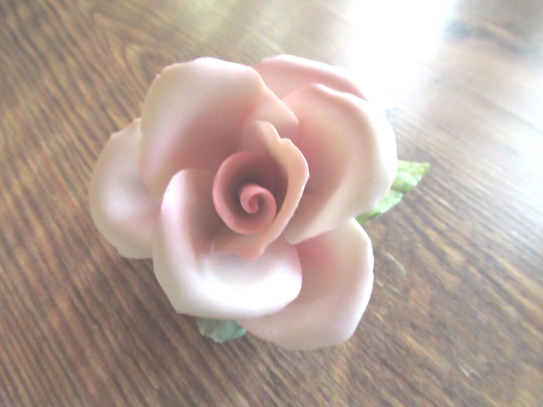 Vintage Italian Capodimonte Pink Rose Figurine, Porcelain Flower - Etsy