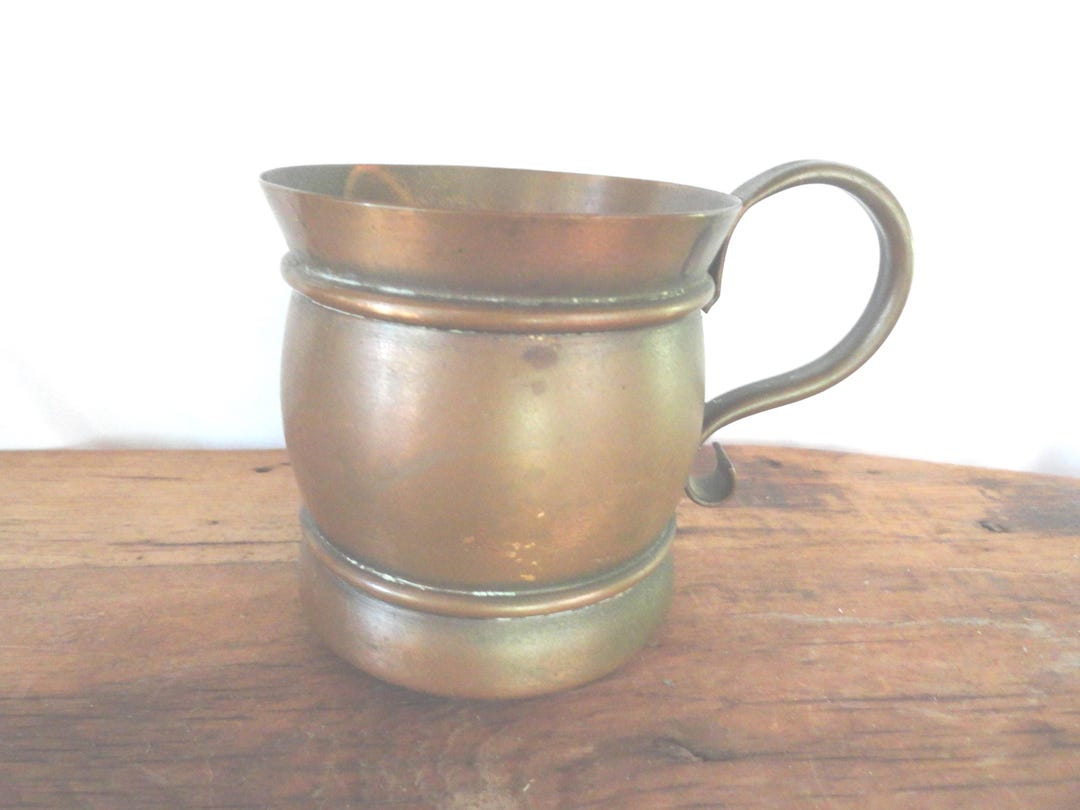 Vintage Gregorian Copper Mug Barrel Shaped Short Retro Drinking Cup ...
