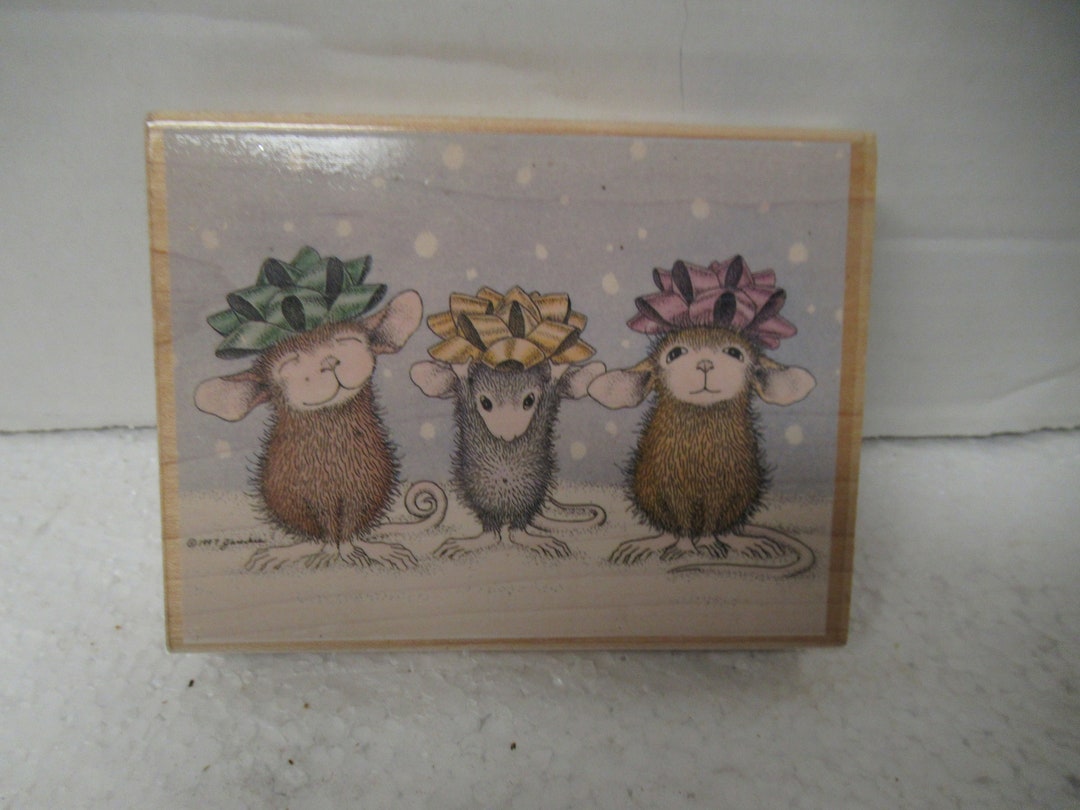 Vintage House-mouse Stamp wrapped & Ready Wood and Rubber Crafting ...