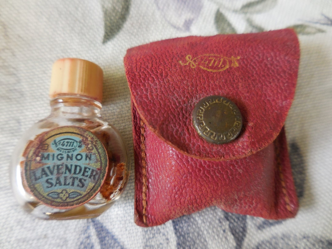 Antique 4711 German Smelling Salts Bottle & Red Leather Snap Pouch ...